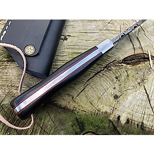 Perkin Damascus Steel Hunting Knife Bushcraft Camping Outdoor- SK1100