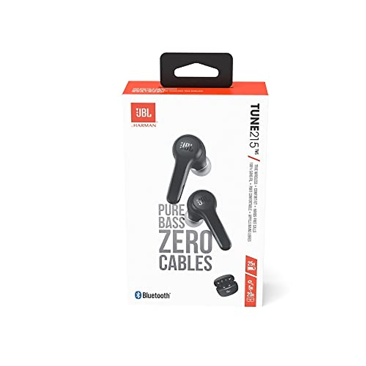 JBL Tune 215TWS True Wireless Earbud Headphones - Pure Bass Sound, Bluetooth, 25H Battery, Dual Connect (Black)