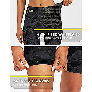 Women's 4D Padded Bike Shorts Cycling Padding Riding Bicycle Road Mountain Biking Spinning Cycle Spin Shorts for Women with Zipper Pockets(Camo Black,L)