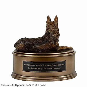 Perfect Memorials Custom Engraved German Shepherd Figurine Cremation Urn