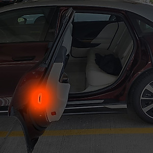 BEYPOVK 4PCS Car Door Open Reflective Safety Stickers, Anti-Collision Warning Decal Tape, Exterior Accessories for Cars, SUVs, Trucks, Motorcycles (Orange)