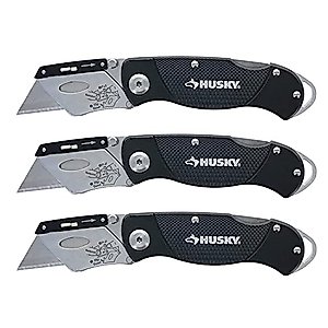 Husky Folding Lock-Back Utility Knife (Set of 3)