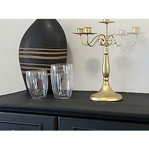 OKE Double Wall Glass Coffee Mugs,Espresso cups,Insulated Clear Coffee Cup Mugs Set,Perfect for Coffee, Juice, Tea, Hot Chocolate, Etc（Set of 2 - with coasters） (15 OZ)