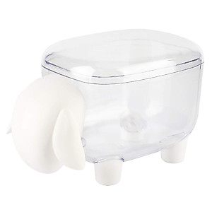 Sheep Cotton Swab Holder, Plastic Qtip Holder Organizer Container with Cover Cute Cotton Ball Holder Bathroom Waterproof Floss Jars (White)