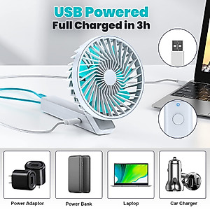 VersionTECH. Handheld Fan, Small Portable Personal Mini Desk Table Folding Fan with USB Rechargeable Battery Operated Electric Fan for Office Outdoor Sport Household Traveling Camping (white)
