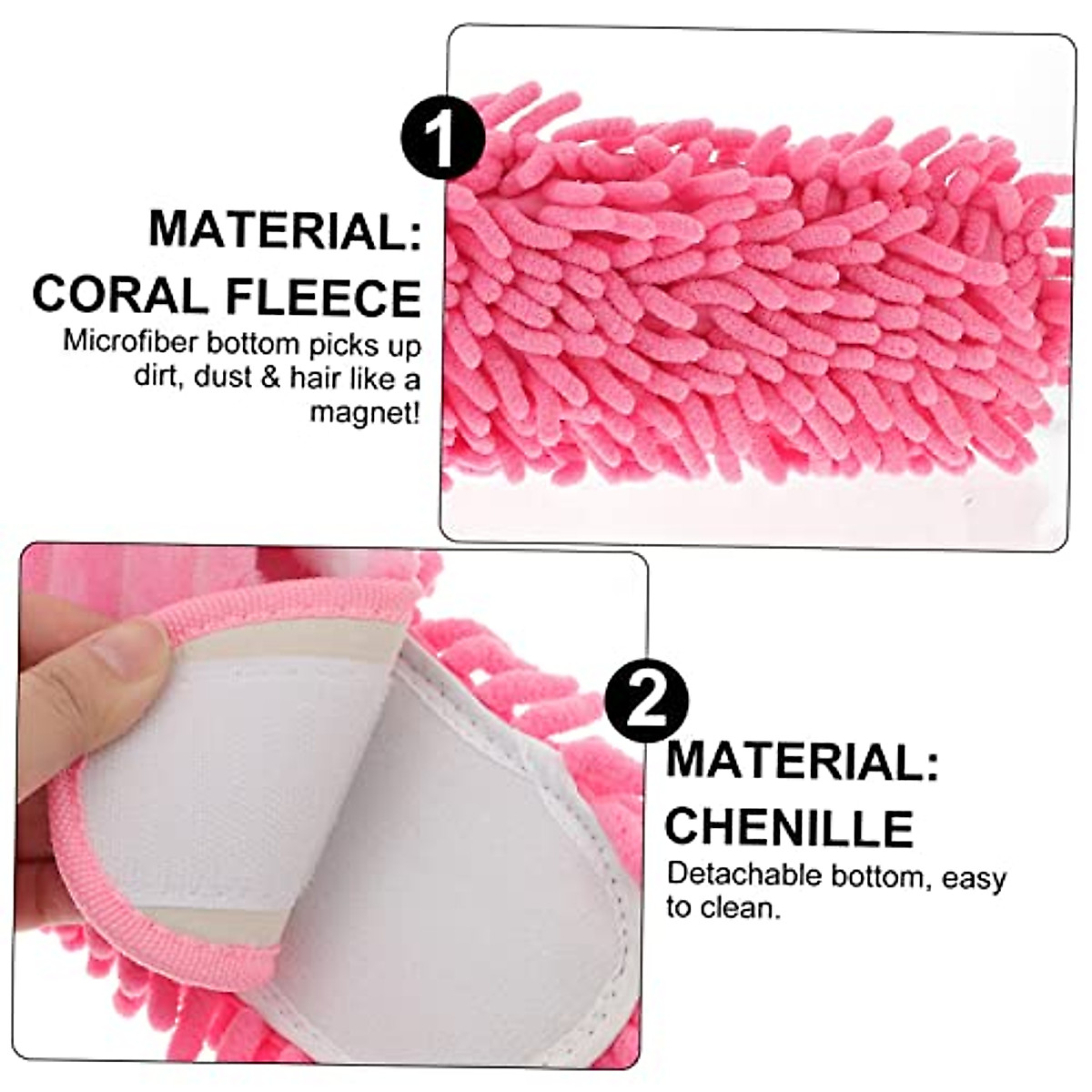 IWOWHERO 1 Pair Womens Duster Fuzzy Slippers for Women Household Vacuum Cleaners Detachable Mopping Shoes Floor Cleaning Slippers Mop Slipper Shoes Sandals Small Mop Sweeper Miss The Lazy