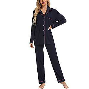 Leikar Pajama Set For Women Soft Long Sleeve Long Sleeve Sleepwear Pjs Lounge Sets