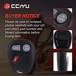 cciyu 1X Remote Start Car Auto Key Fob 3 Buttons Replacement Key Keyless Entry Replacement for C hevy Blazer S10 Silverado 1500 1500 HD 15732803
