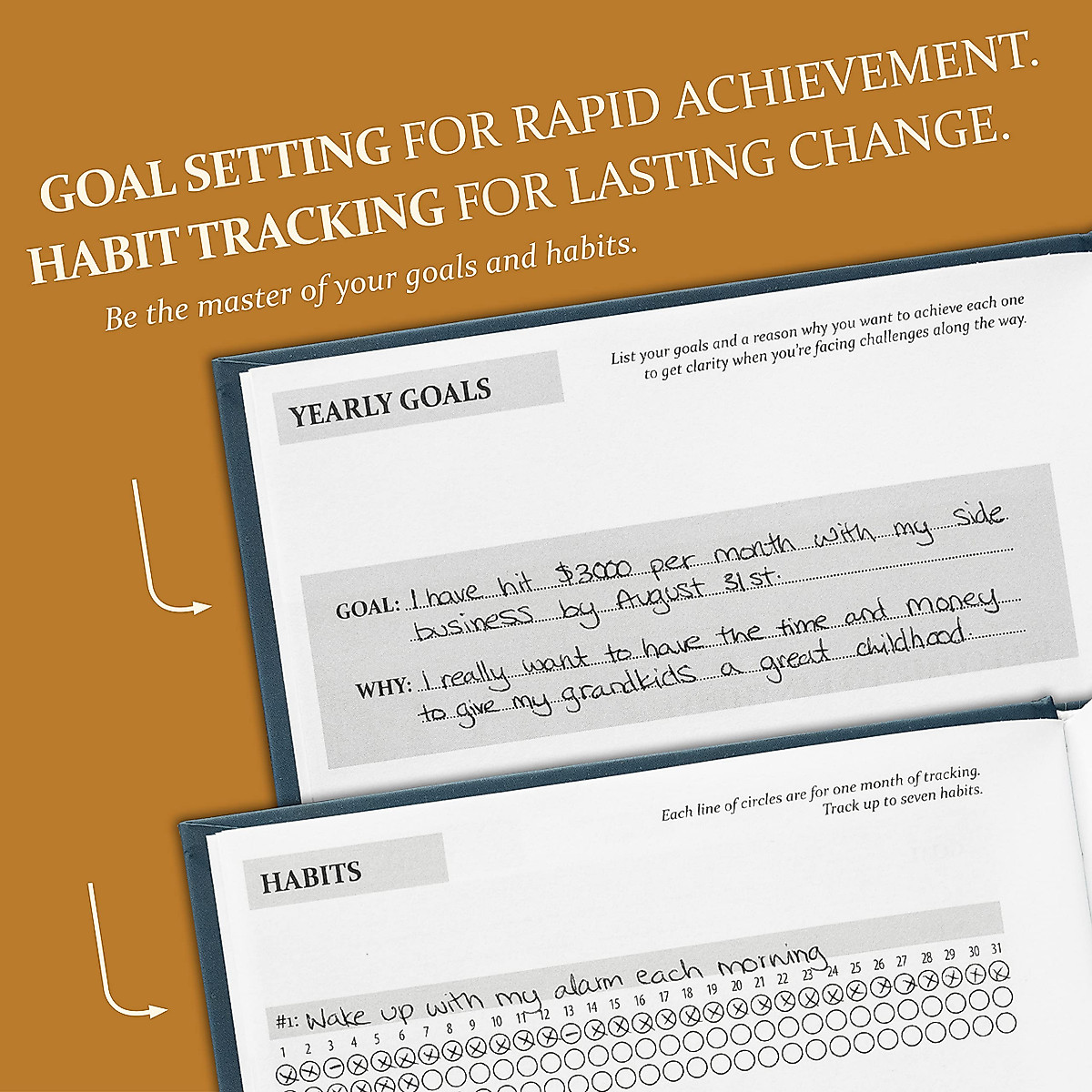 Kinthrive Daily Productivity Planner Journal with 90-Day Undated Format - Organize Business & Personal Goals - Habit Tracker with Monthly Calendar, Performance Assessment