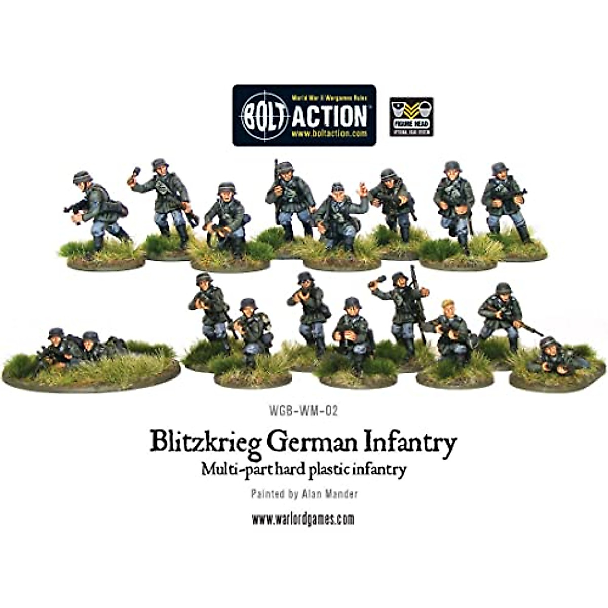 Bolt Action Blitzkrieg! German Infantry Figures 1:56 WWII Military Wargaming Plastic Model Kit