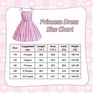 KVVFTT Girls Pink Costume Dress Movie Cosplay Costumes Kids Party Halloween Dress Up