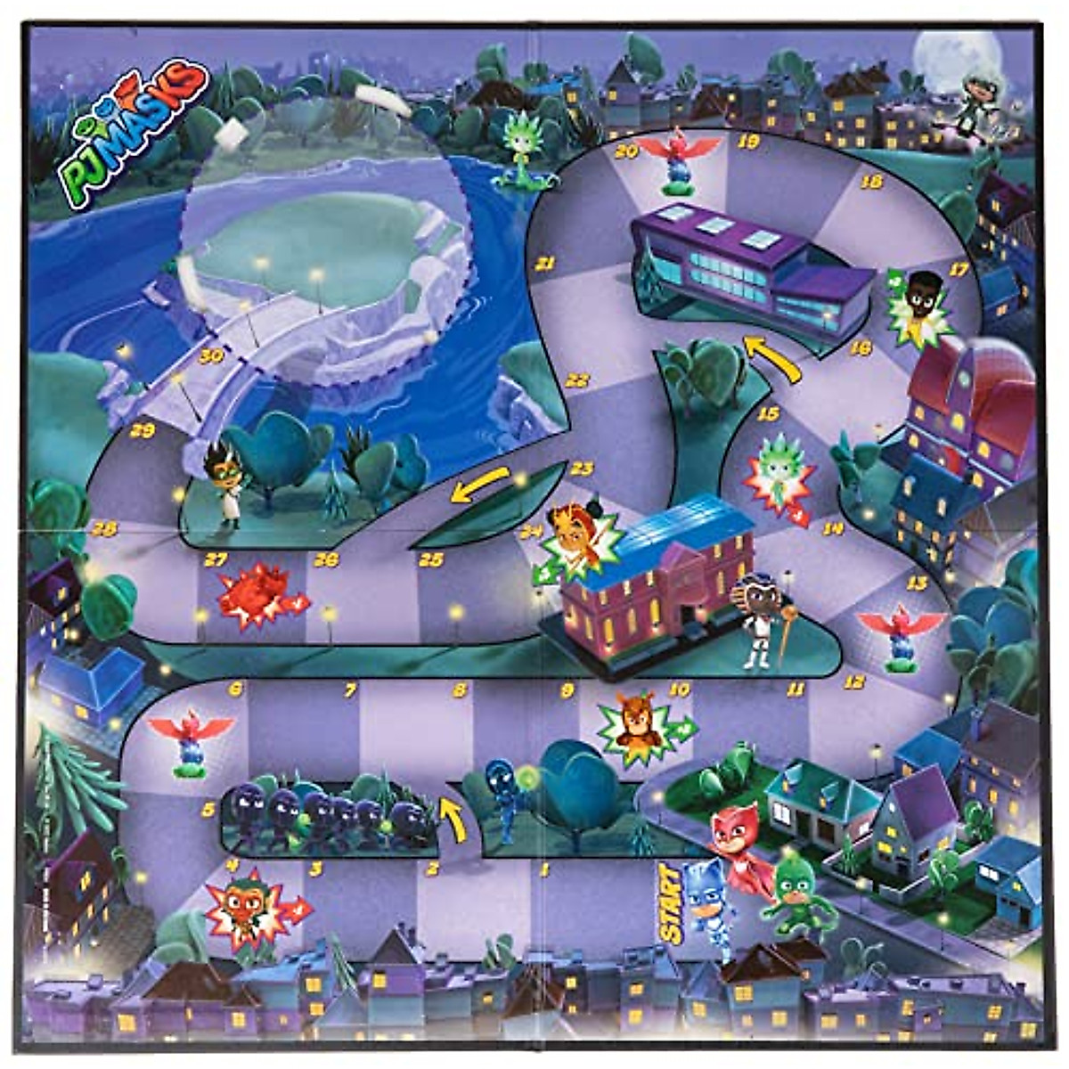 PJ Masks Hasbro Gaming HQ Rescue Kids Board Game, Preschool Games, Race to Stop Romeo, Includes 3D Plastic Tower, Kids Games Ages 4 and Up