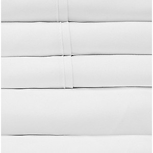 Twin Size Bed Sheets - 4 Piece 1500 Supreme Collection Fine Brushed Microfiber Deep Pocket Twin Sheet Set Bedding - 1 EXTRA PILLOW CASES, GREAT VALUE, Twin, White
