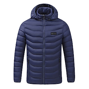 COMIOR Electric Heated Jacket, Unisex Heated Coat for Men Women USB Rechargeable Electric Heated Jacket with 11 Heating Zones Winter Waterproof Warming Jackets For Outdoor Skiing, Hiking