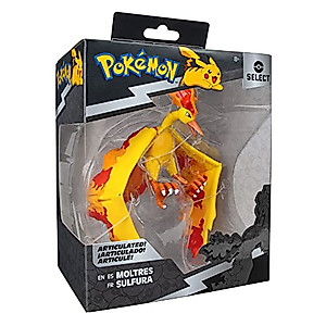 Pokémon 6" Moltres Articulated Battle Figure Toy with Display Stand - Officially Licensed - Collectible Pokemon Gift for Kids and Adults - Ages 8+