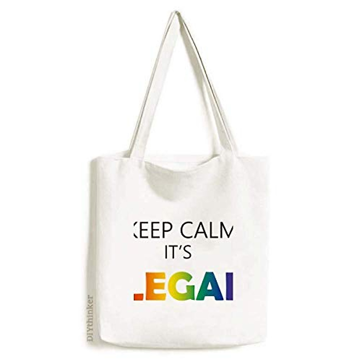 LGBT Rainbow Flag Keep Calm Tote Canvas Bag Shopping Satchel Casual Handbag