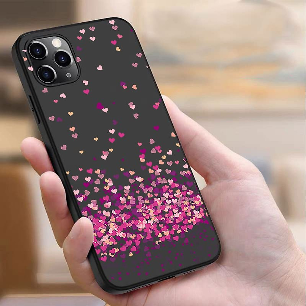 Ikiiqii Cover for Gigaset GS5 Pro (6.30") case Shell Soft Silicone TPU Black Phone Protective Cases + 9H Hardness HD Tempered Glass Screen Protector Film Protection -A lot of Love