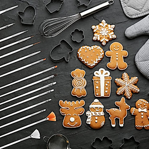 30 Pieces Cake Decorating Brushes Cake Painting Brushes Food Paint Brush Sugar DIY Tools Set Cookie Brushes Set for Cookie Cake Fondant Decoration Supplies