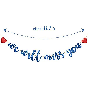 Dalaber We Will Miss You Banner for Retirement,Farewell Party,Going Away Party Decorations - Goodbye Themed Party Decoration Supplies - Blue