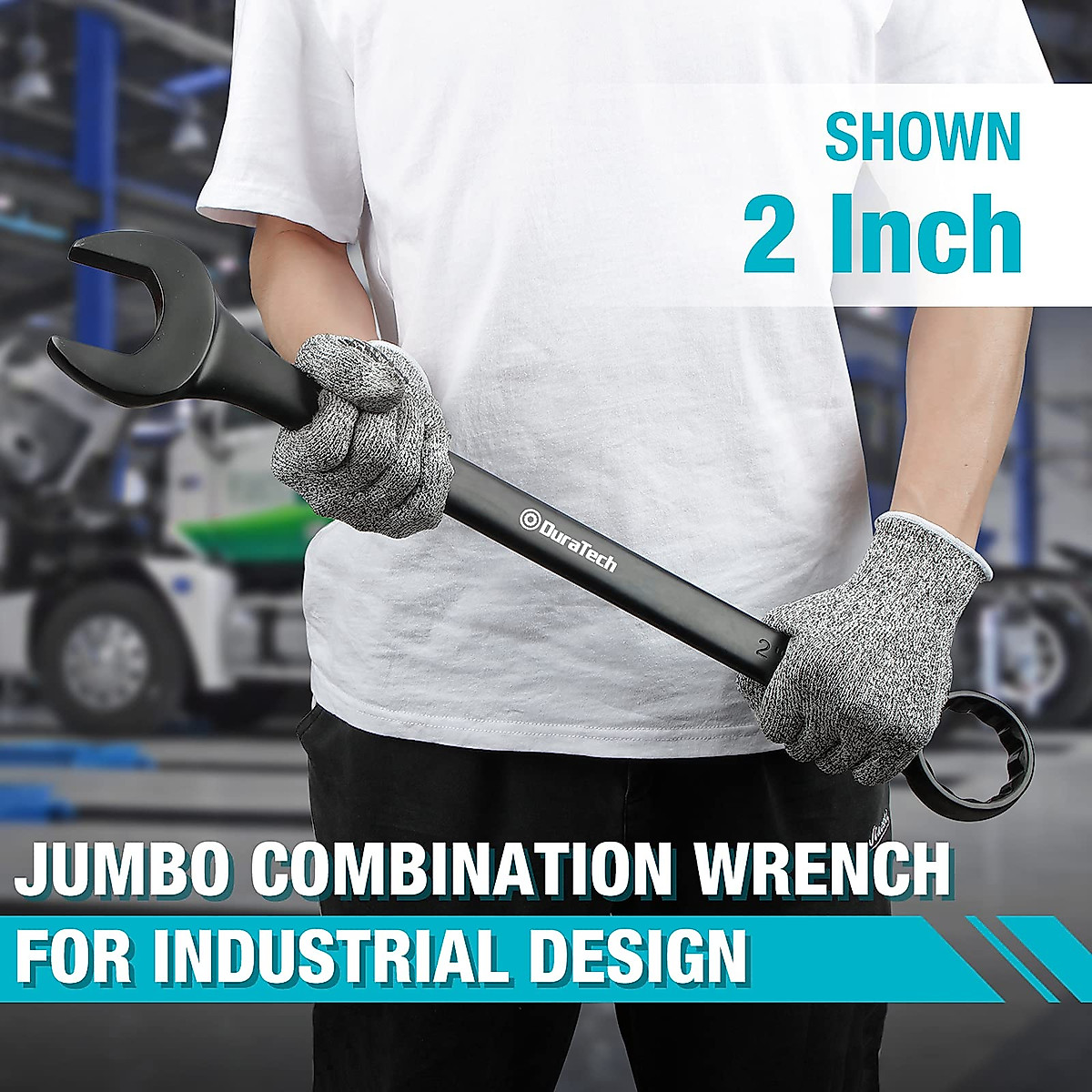 DURATECH Jumbo Combination Wrench Set, SAE, 6-piece, 1-3/8'' to 2'', CR-V Steel, Black Electrophoretic Coating, with Pouch