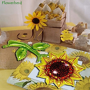 10pcs 36inch Sunflower Foil Balloons, Large Sunflower Giant Balloons for Sunflower Theme Birthday Baby Shower Decorations Wedding Birthday Party Decoration