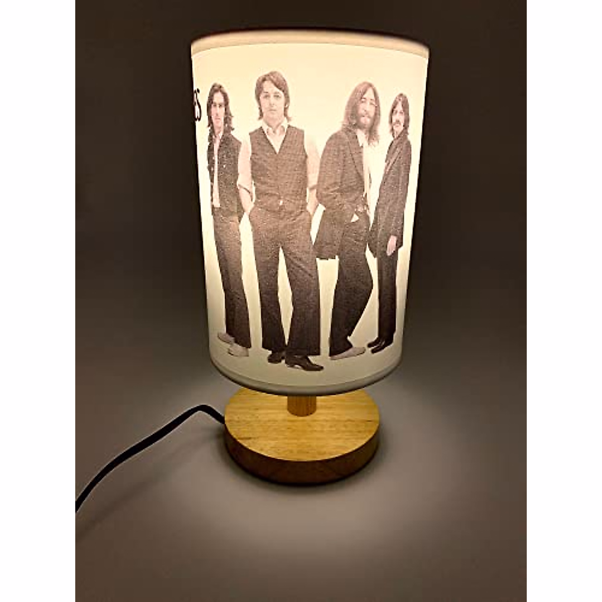 Beatles Table Lamp Bedside Night Light Wood Base Room Decoration or Great Gift Ideas