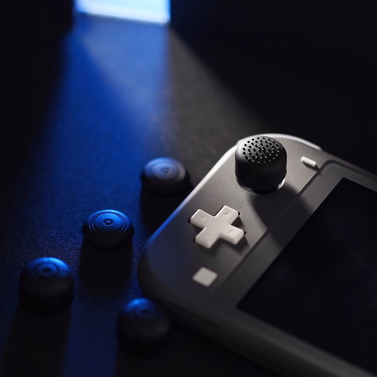 eXtremeRate 3 Pairs Anti-Slip Black Silicone Extended Length Thumb Grips Thumbstick Caps Case Cover for Nintendo Switch Joy-Con & Switch OLED Joy con, Jostick Cover Caps for Nintendo Switch Lite