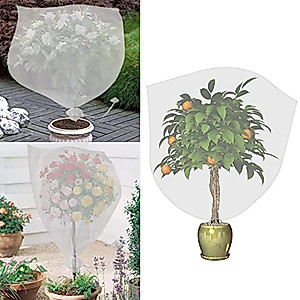 Agfabric Bird Netting Garden Netting Insect Pest Barrier,Plant Cover Fruit Tree Netting Mesh Protection Bag with Drawstring,39" Hx39 W,White