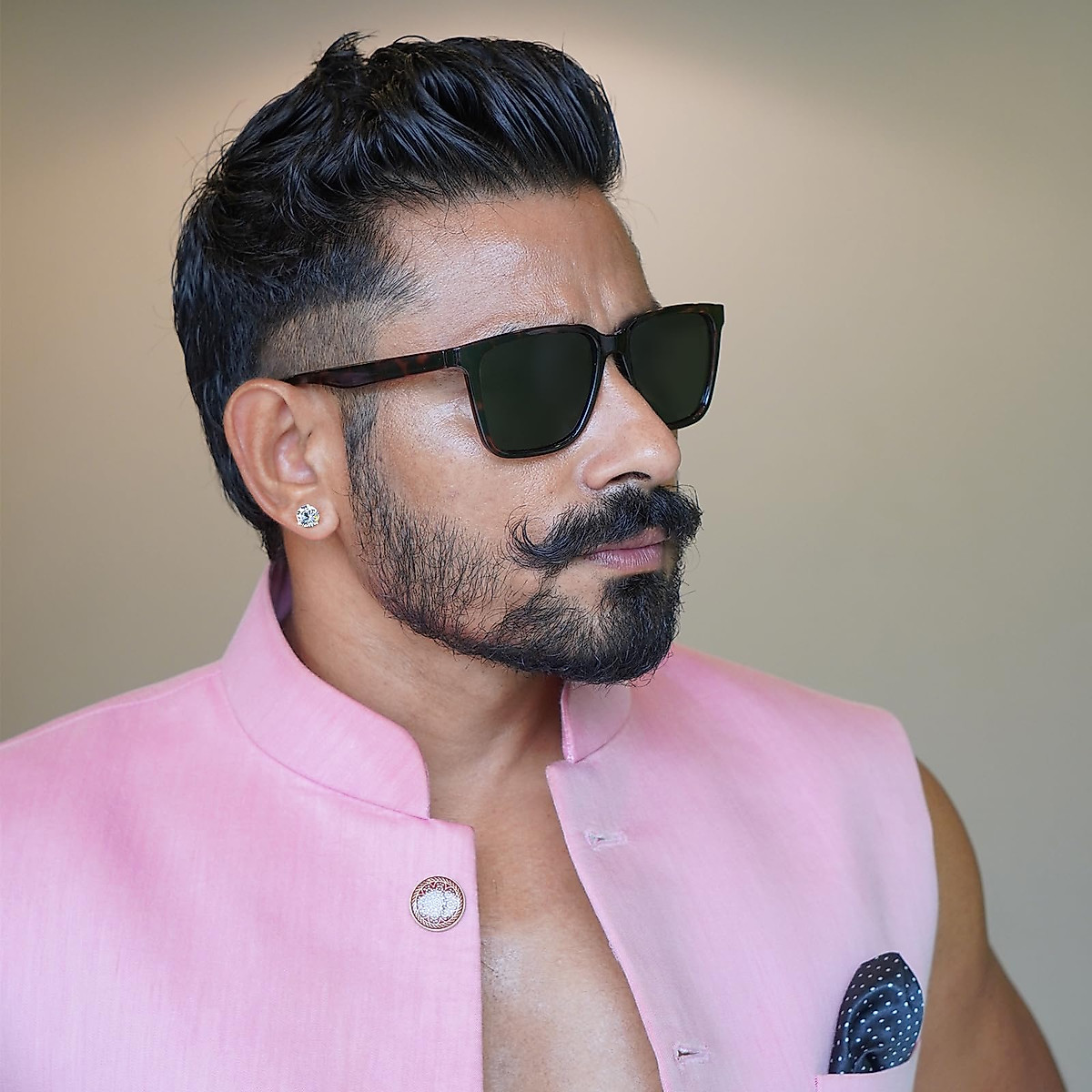 leejory Moissanite Earrings for Men, 0.5ct D Color VVS1 Clarity Round Cut Moissanite Stud Earrings White Gold Vermeil 925 Sterling Silver Stud Earring for Women as gifts