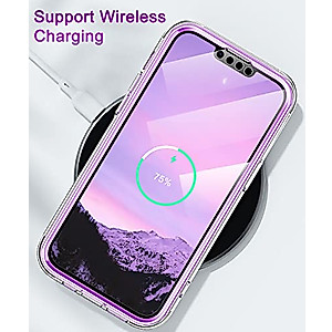 Hocase for iPhone 14 Plus Case, (with Built-in Screen Protector) Shockproof Slim Soft TPU+Hard Plastic Full Body Protective Case for iPhone 14 Plus (6.7" Display) 2022 - Watercolor Marble