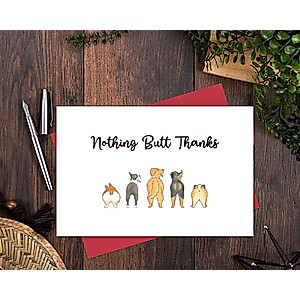 Kirynurd Nothing Butt Thanks, Cute Funny Thank You Card, Thanks Card for Anyone, Thanksgiving Day Card