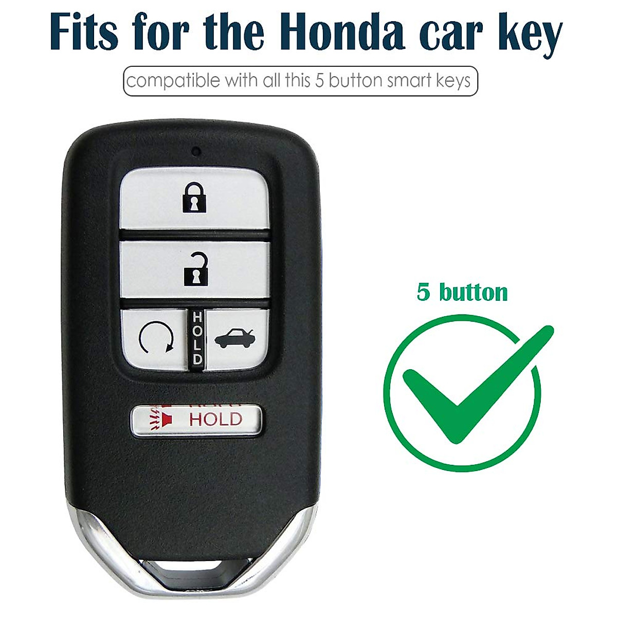 Lcyam Key Fob Cover Case with Keychain Strap, Compatible with Honda Accord Civic CR-V Passport Pilot Insight Smart Key, Green