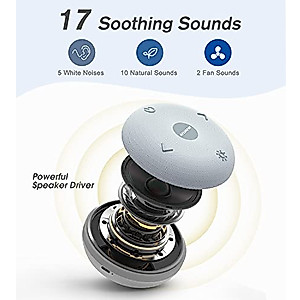 Portable White Noise Machine for Baby Sleeping | 8 Night Lights | 17 Soothing Sounds | USB Rechargeable | Safe Clip Easy Hanging & Child Lock | Compact and Lightweight for On-The-Go & Travel, Kids