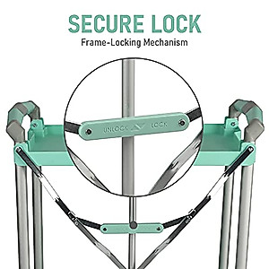 Olympia Tools 89-357 Pack-N-Roll Folding Collapsible Service Cart, Teal, 50 Lb. Load Capacity per Shelf, 2-Layers