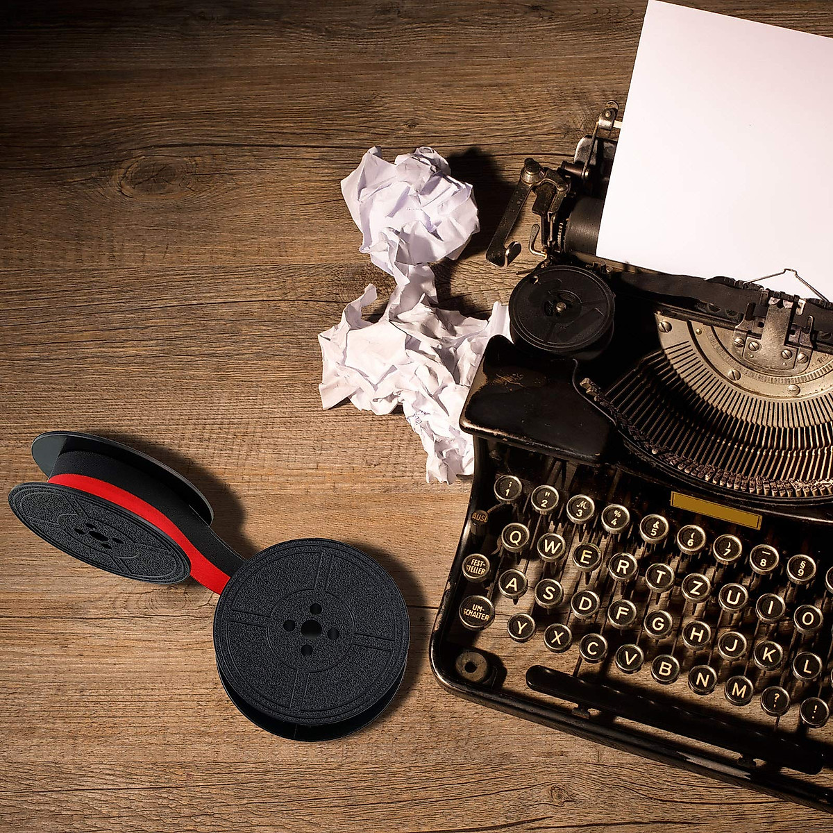 Jecery 2 Pairs Universal Typewriter Ribbon Twin Spool Typewriter Ribbon Red and Black Twin Spool Replacement Pack for Most Typewriter