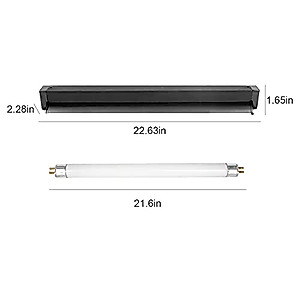 REPTI ZOO T5 HO UVB Lighting Combo Kit, Terrarium Hood Comes with Desert 10.0 UVB T5 Lamp (24W)