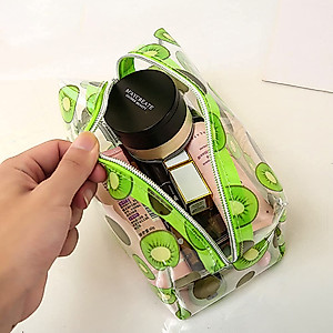 HOYOFO Makeup Bag Clear Cute Fruit Cosmetic Bag Small Transparent Make up Bag for Women Waterproof Toiletry Organizer Pouch(Peach)