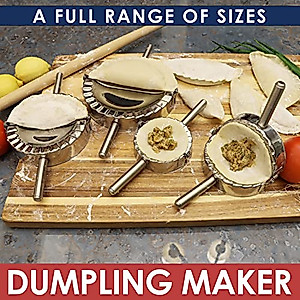Best Utensils Stainless Steel Ravioli Mold Empanada Press Pierogi Dumpling Maker Wrapper Pastry Dough Cutter Kitchen Accessories (L: 4.75 inch)