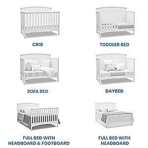 Delta Children Archer Solid Panel 4-in-1 Convertible Baby Crib - Greenguard Gold Certified, Bianca White
