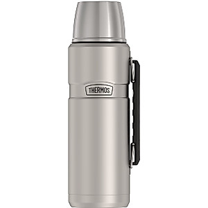 THERMOS Stainless King 40 Ounce and 68 Ounce Vacuum-Insulated Beverage Bottles, Matte Steel