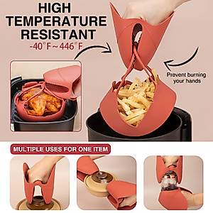PRANAHEART Airfryer Liner Set for 3-6QT - FDA Tested, Non-Toxic & Eco-Friendly Silicone Solution Against Greasy Air Fryer Liners