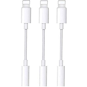 [Apple MFi Certified] Lightning to 3.5 mm Headphone Adapter, 3 Pack for iPhone Dongle Aux Headphones Jack Adapter Cable Connector Compatible with iPhone 13/12/11/Xs/XR/X/8/7/iPad/iPod, All iOS Systems