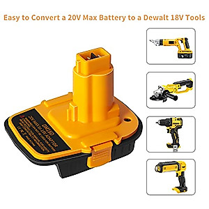 awokee Battery Adapter DM18D with USB,Compatible with Dewalt 18V Tools.Convert for DeWalt 20V & for Milwaukee M18 Lithium Battery to NiCad & NiMh Battery Tools