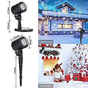 Christmas Projector Lights Outdoor, Led Snowflake Projector Lights Waterproof Plug in Moving Effect Wall Mountable Snowfall Lights for Christmas Holiday New Year Indoor Home Party Decoration Show