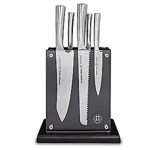 Schmidt Brothers - 6-Piece Knife Set, High-Carbon Stainless Steel Cutlery with Knife Block
