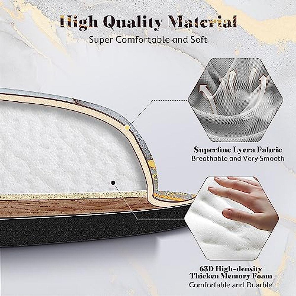 Gimars Upgrade Enlarge Gel Memory Foam Set Keyboard Wrist Rest Pad, Comfortable Ergonomic Design for Easy Typing Pain Relief, Firm Mouse Wrist Cushion Support for Office, Computer, Laptop, Mac