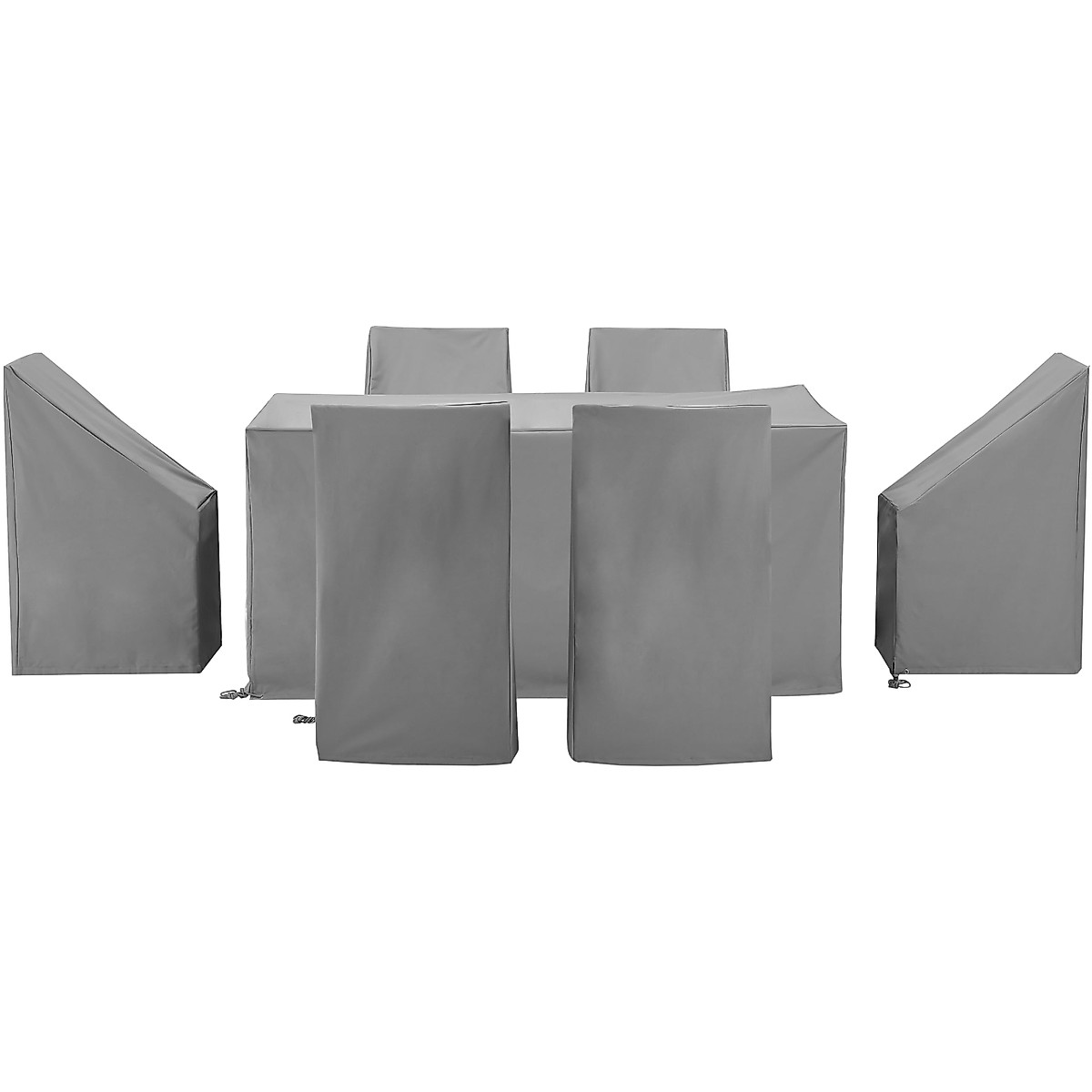 Crosley Furniture Patio Furniture Covers, Waterproof 7-Piece Cover Set for Dining, Outdoor Table and Chairs, Gray