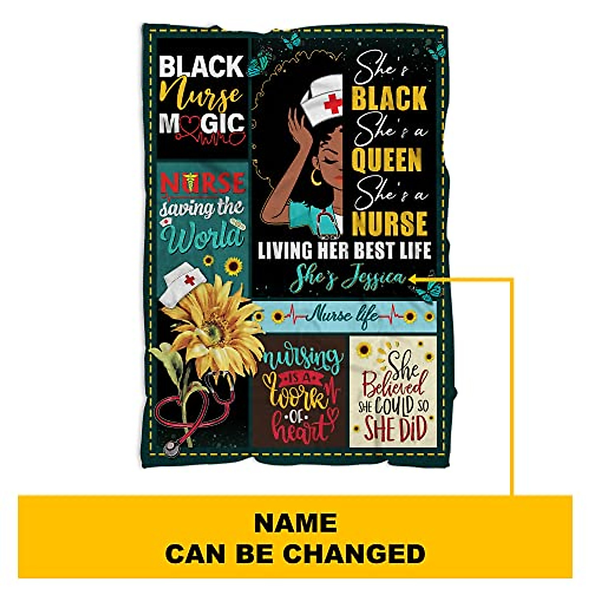 MUCHNEE Personalized Nurse Blanket Gift for Women, Nurse Throw Blanket, Nurse Gifts for Nurses Day, Birthday RN Gifts for New Nurses Nursing Students, Nurse Graduation Gifts, Nurse Practitioner Gifts