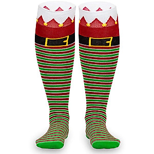 Gone For a Run Christmas Woven Knee High Running Socks | Santa's Elf