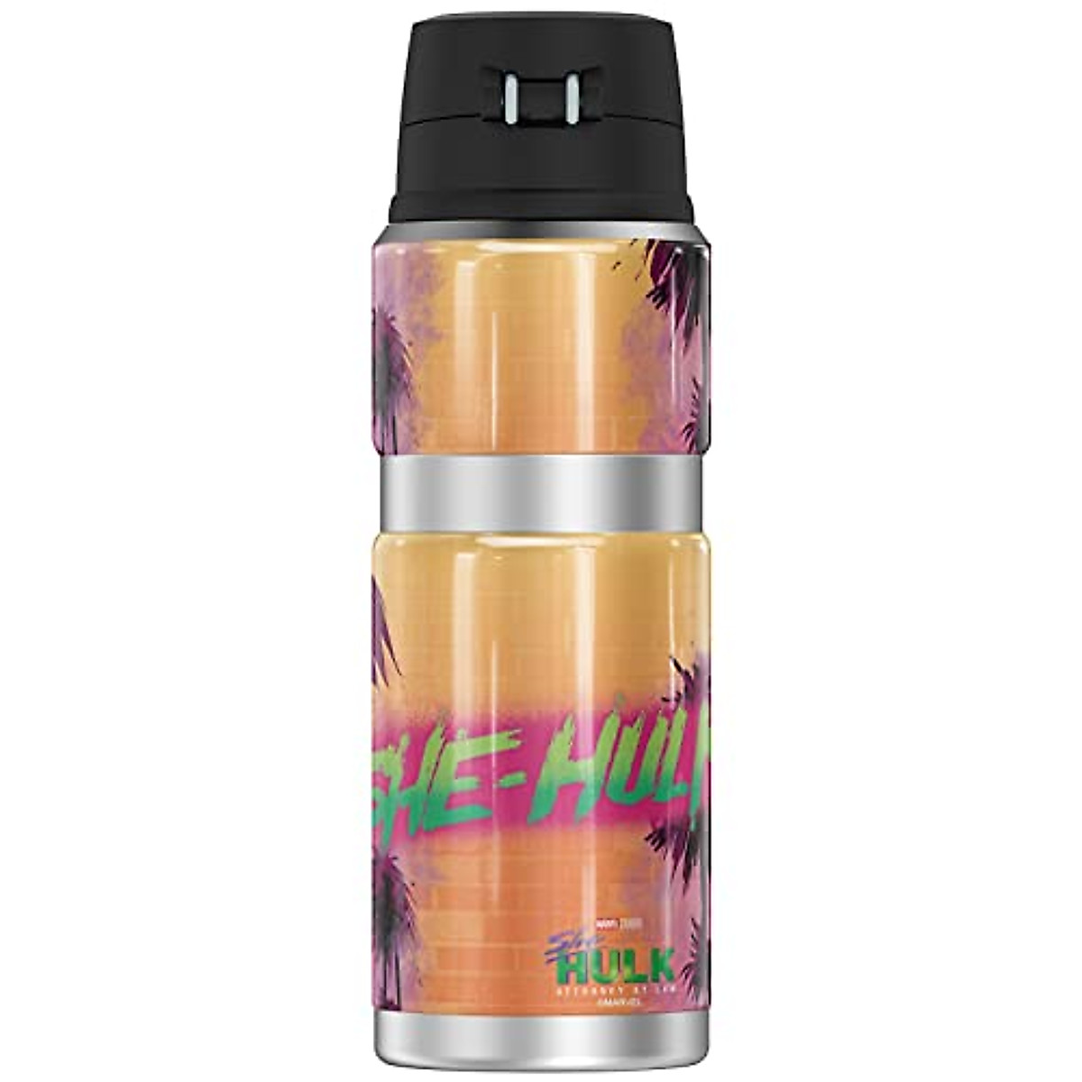 She-Hulk OFFICIAL Palm Trees THERMOS STAINLESS KING Stainless Steel Drink Bottle, Vacuum insulated & Double Wall, 24oz